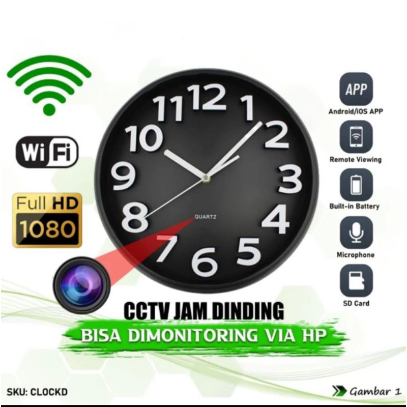 Jual Ip Camera Wireless CCTV WIFI Wall Clock 4K - Kamera Tersembunyi ...