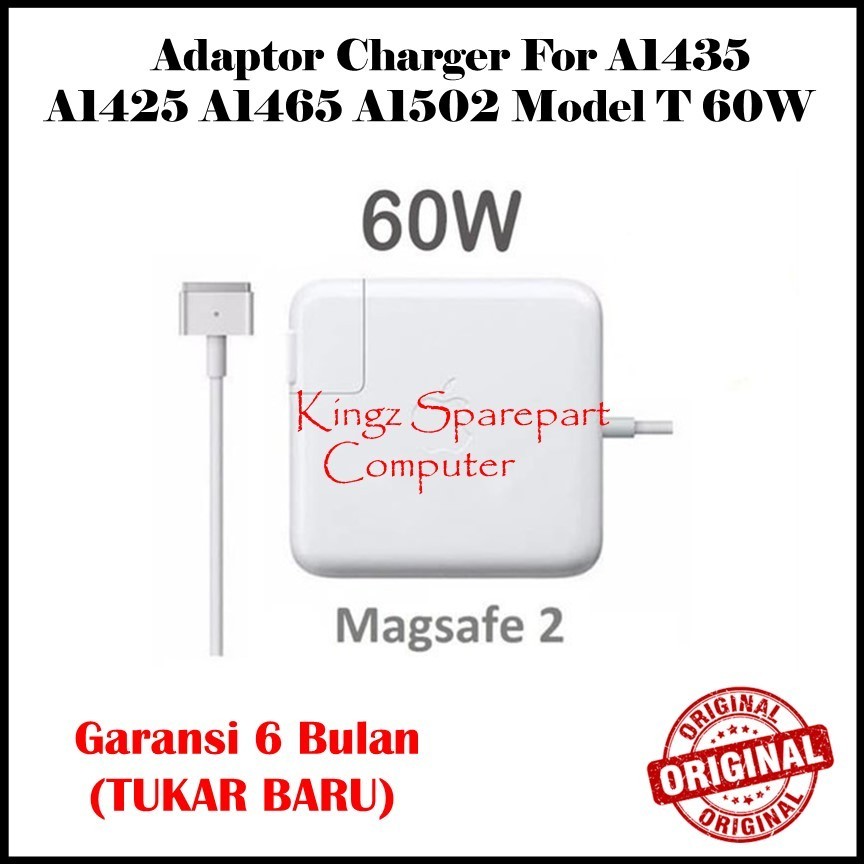 Jual Adaptor Charger For A1435 A1425 A1465 A1502 Model T 60W | Shopee ...