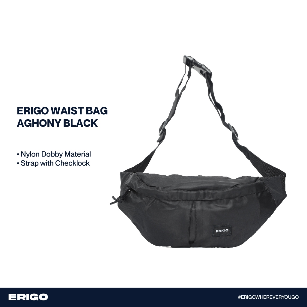 Jual Erigo Waist Bag Aghony Black Unisex | Shopee Indonesia