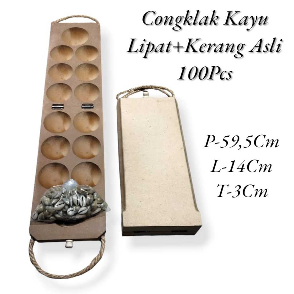 Jual Papan Congklak Kayu Lipat Polos Plus Biji Kerang100 Pcs | Shopee ...