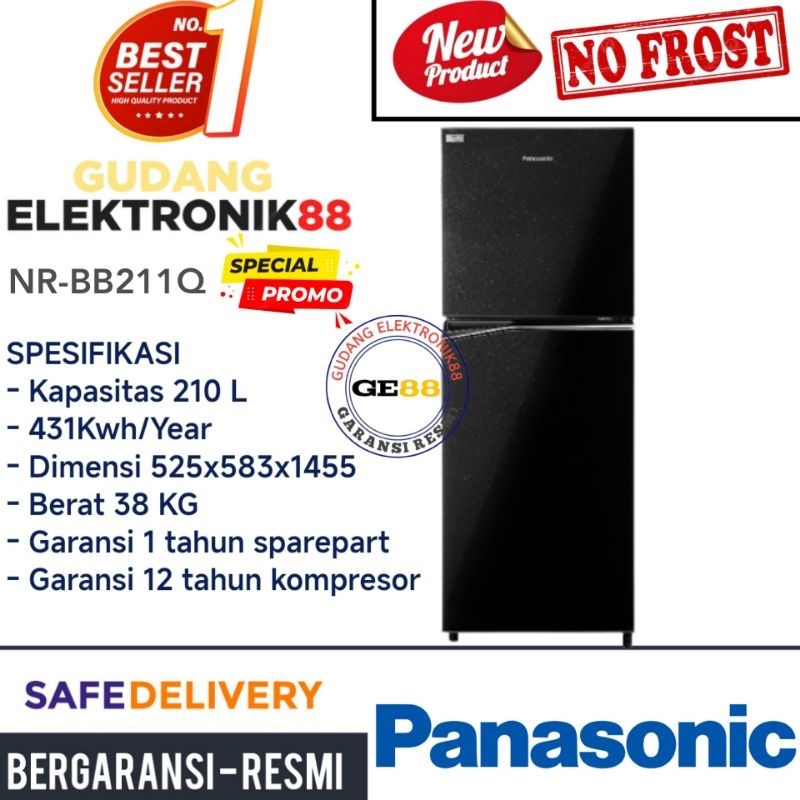 Jual Kulkas PANASONIC 2 Pintu Panasonic NR-BB211Q-PK Lemari Es ...