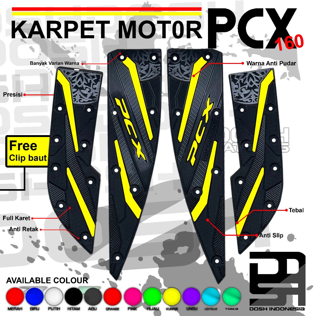 Jual Karpet PCX 160 Alas Kaki Pijakan Keset Motor Matic Bahan Karet PVC ...