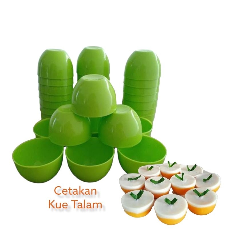 Jual grosir 1 lusin cetakan kue apem kecil / cetakan cucing hijau ...