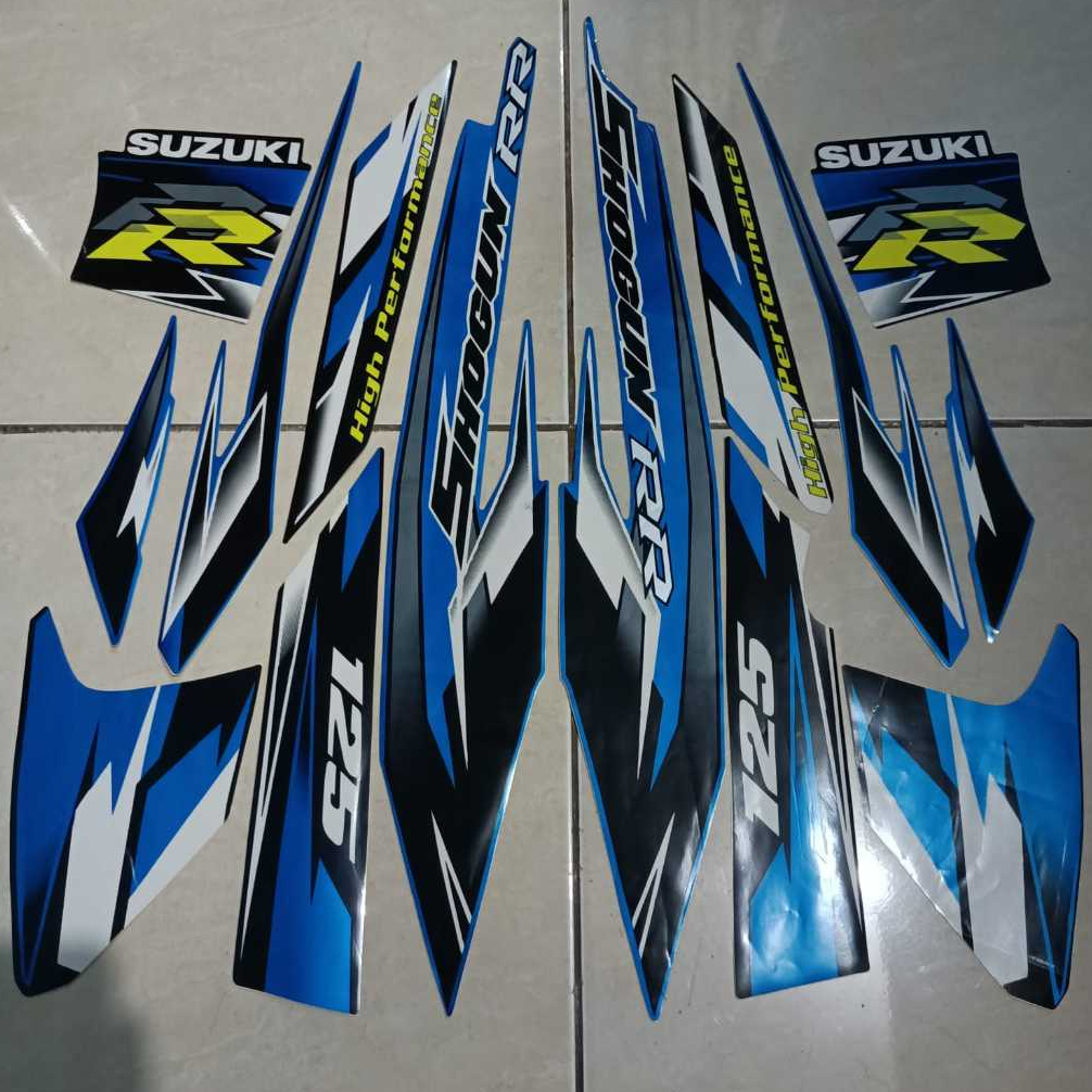 Jual stiker striping suzuki shogun rr 125 2008 hitam biru lis body ...