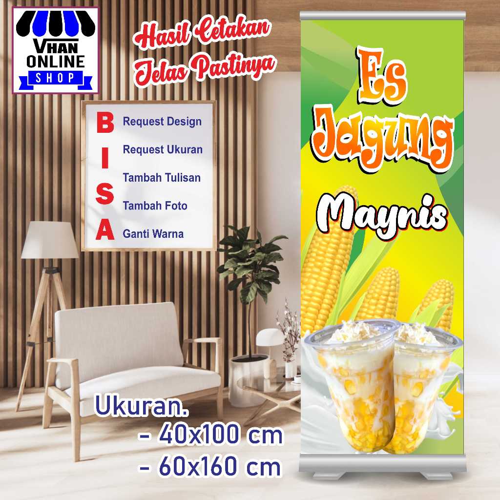 Jual Cetak Banner Spanduk Custom Es Jagung Viral Atau Jasuke | Shopee ...