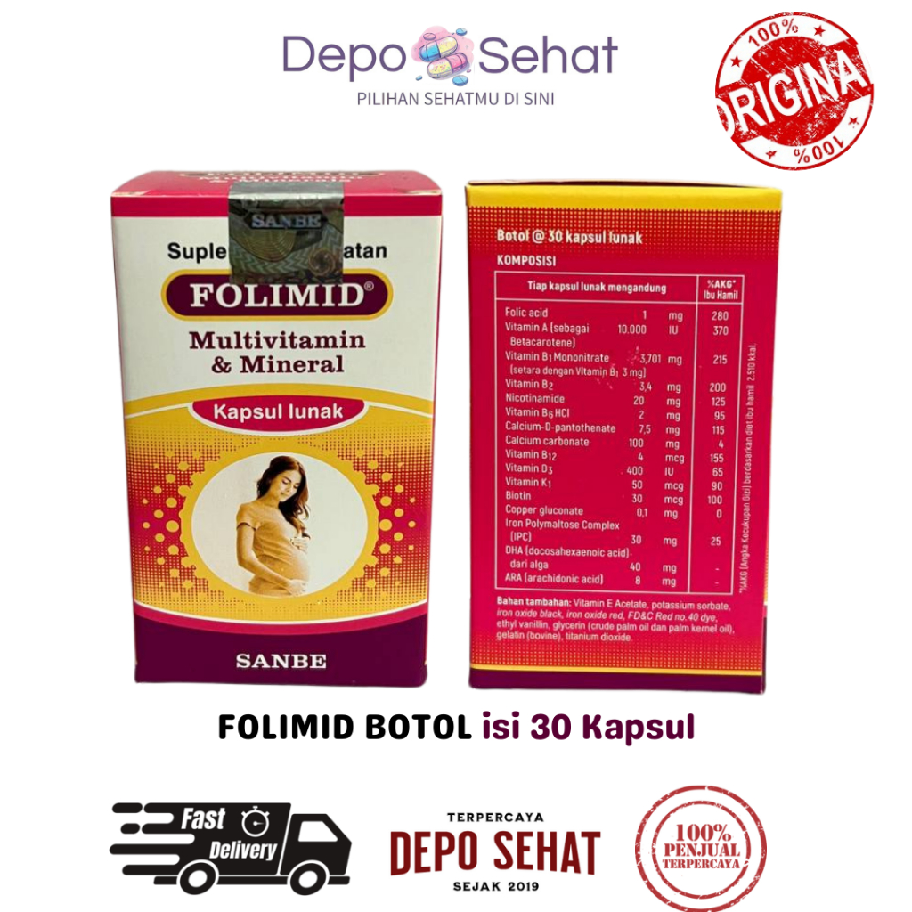 Jual FOLIMID Multivitamin dan Mineral (Kemasan Botol isi 30) | Shopee ...