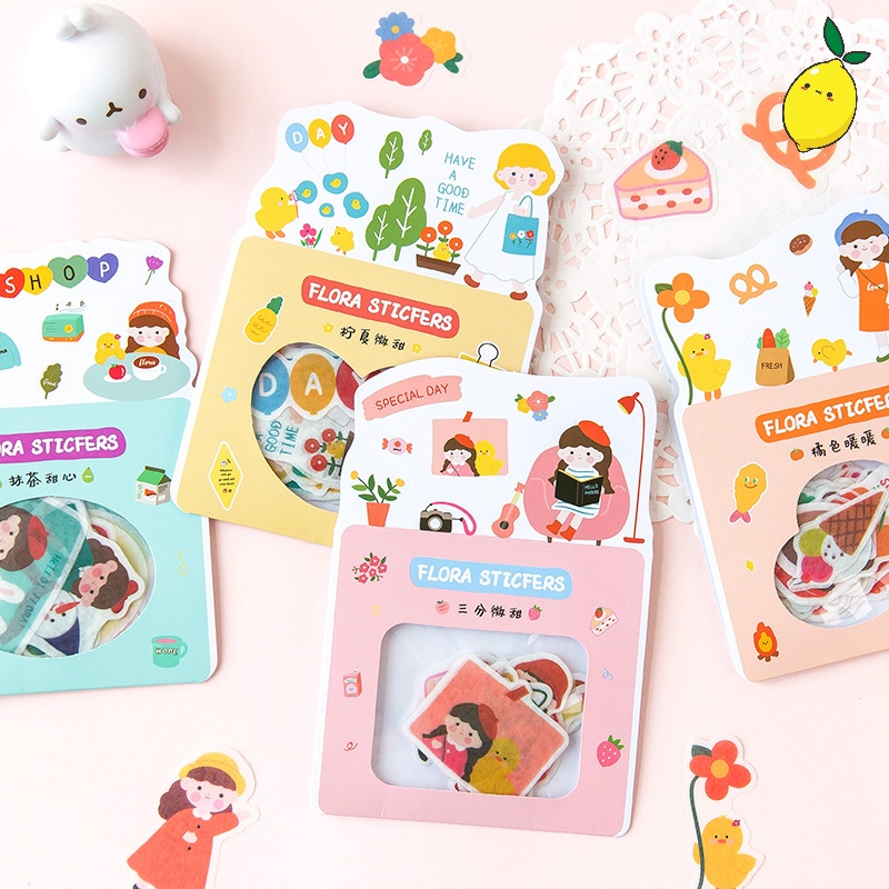 Jual Stiker Lucu Fresh and Cute Flora Flake Stickers Set | Shopee Indonesia