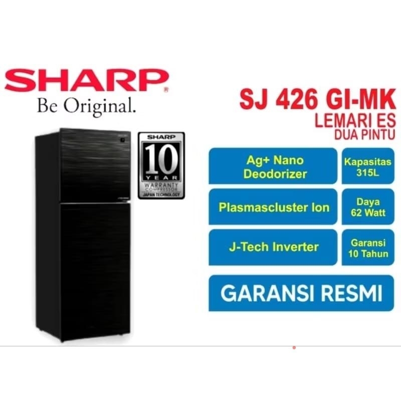 Jual SHARP SJ 426 GIMK GIMS KULKAS 2 PINTU INVERTER 315 LITER/ JUMBO | Shopee Indonesia