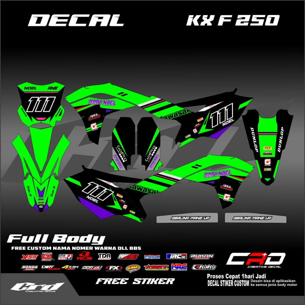 Jual DECAL STICKER KX 250 DECAL KX 450 DECAL STICKER KXF 250 DECAL KXF ...