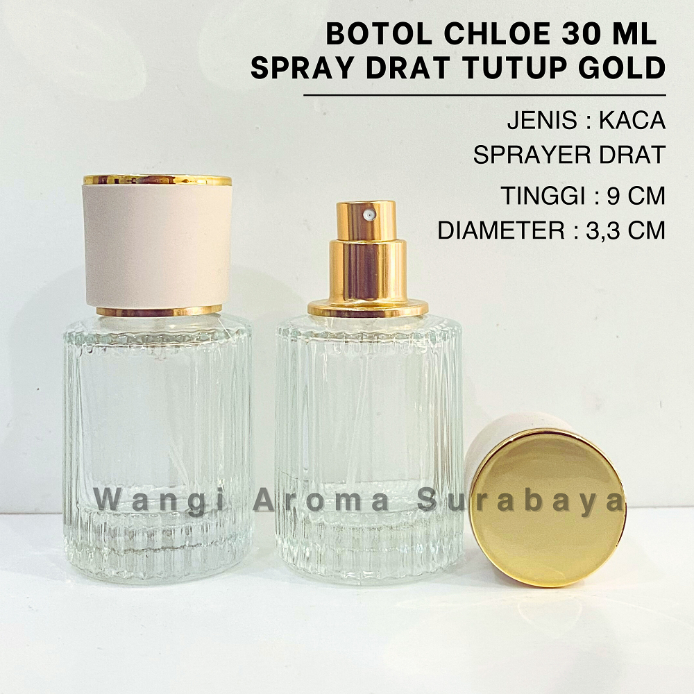 Jual Botol Parfum Sangkar Chlo 30ML Spray Gold - Botol Parfum Kaca Chlo 30ML - Botol Parfum ...