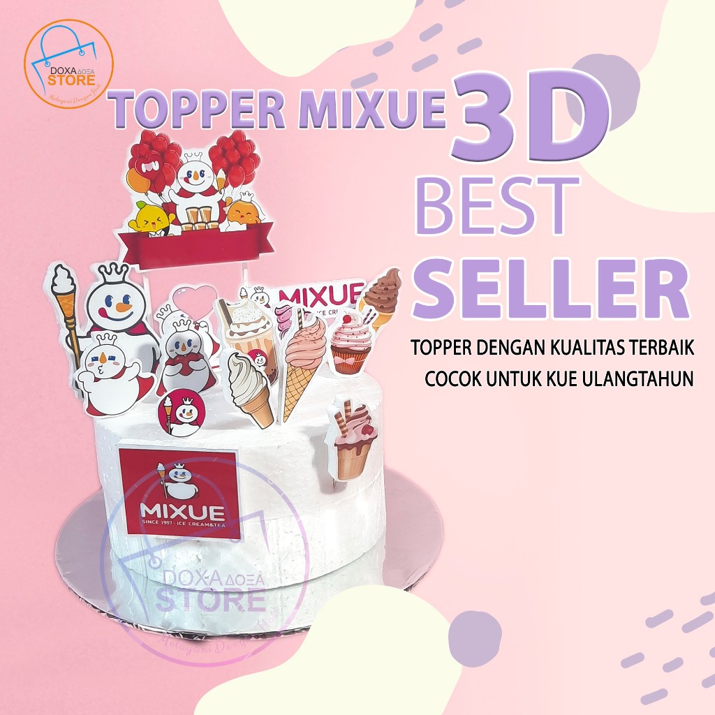Jual 3D Topper Hiasan Kue Cake Happy Birthday Costum MIXUE 08 |BLT1 ...