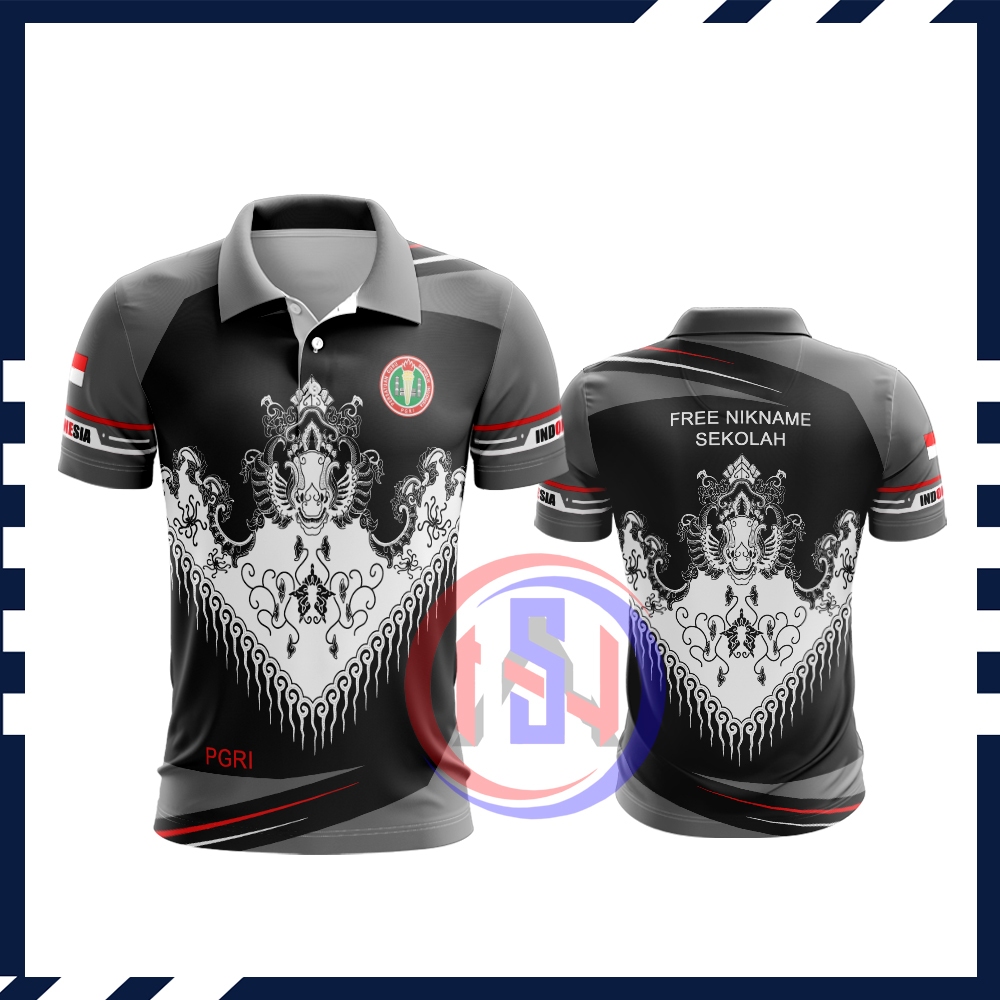 Jual TERBARU!! Jersey PGRI Pria Berkerah Kaos Baju BATIK PGRI Pria Fullprint | Baju Guru Batik ...