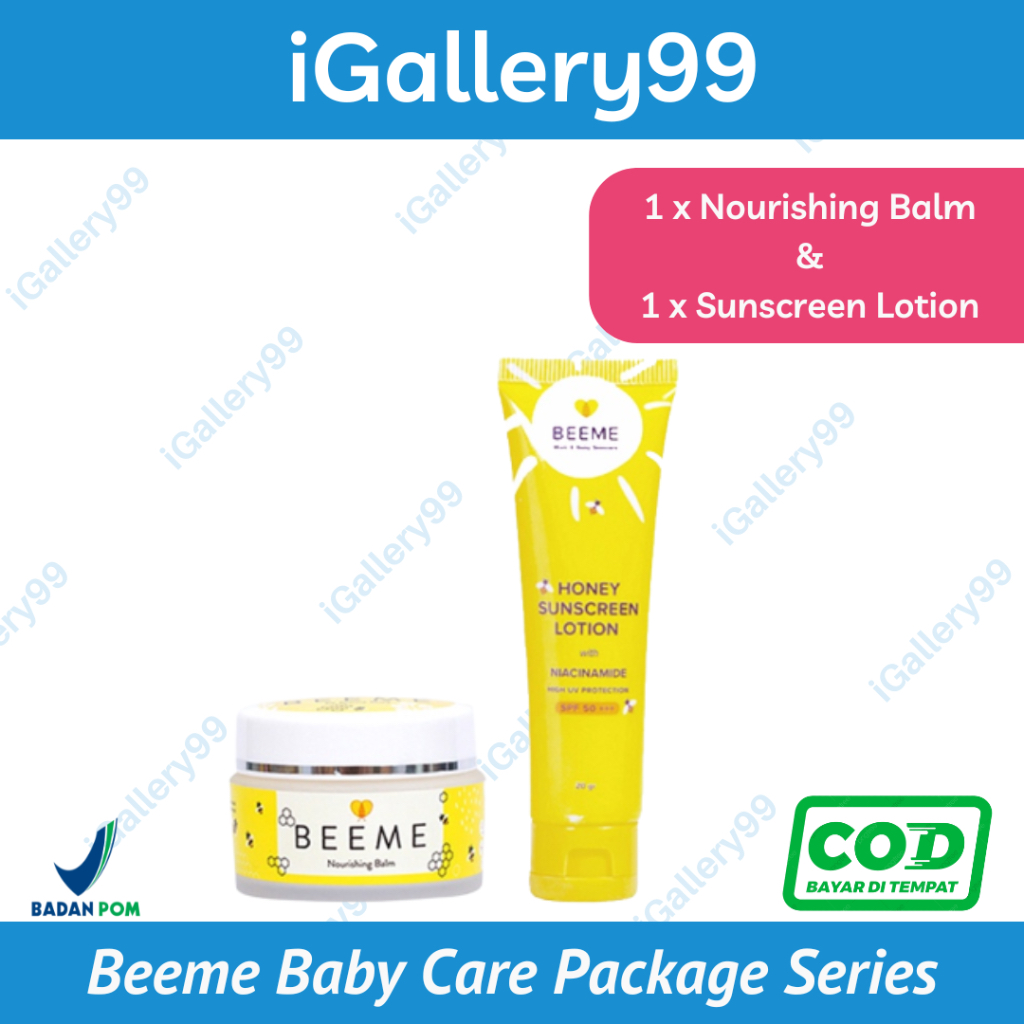 Jual Paket Beeme Nourishing Balm dan Honey Sunscreen Lotion SPF 50 ...