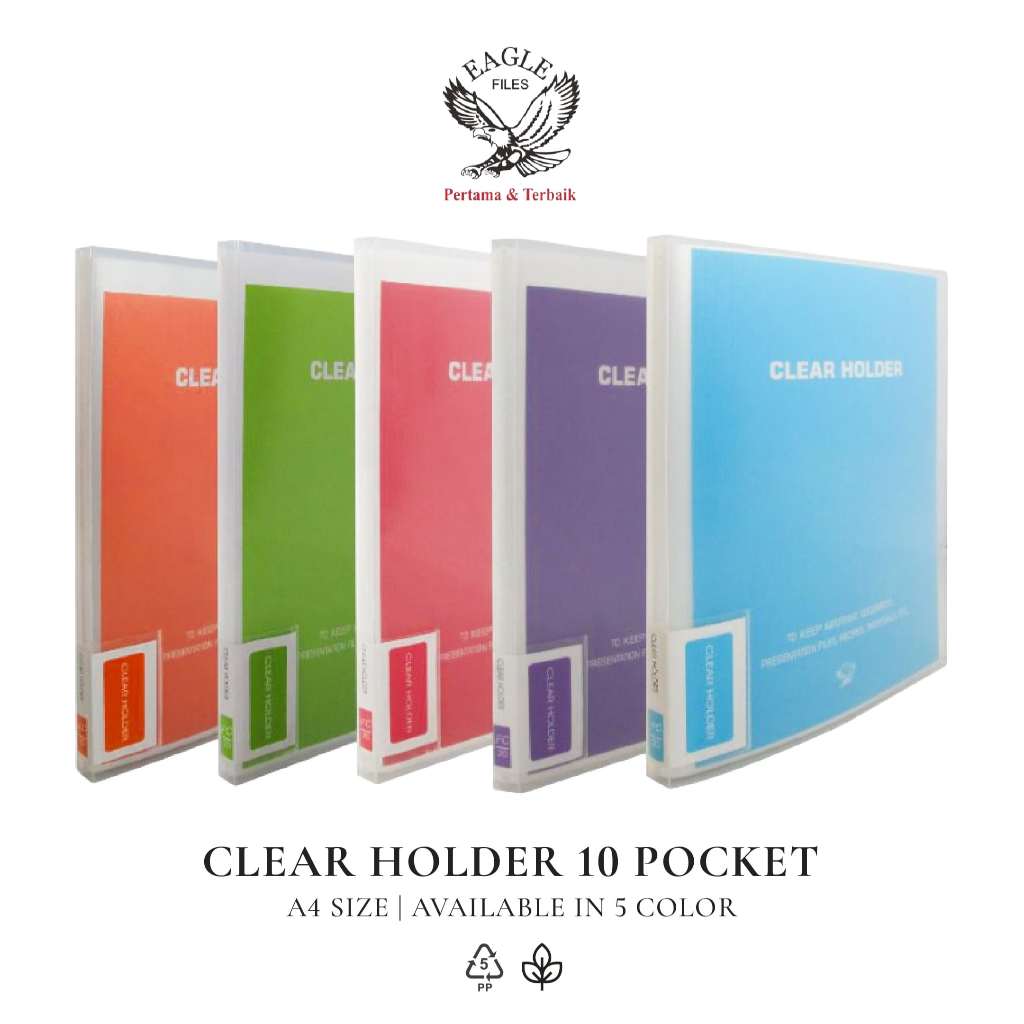 Jual Clear Holder 10 Pocket EAGLE A4 Dokumen Keeper Display Book ...