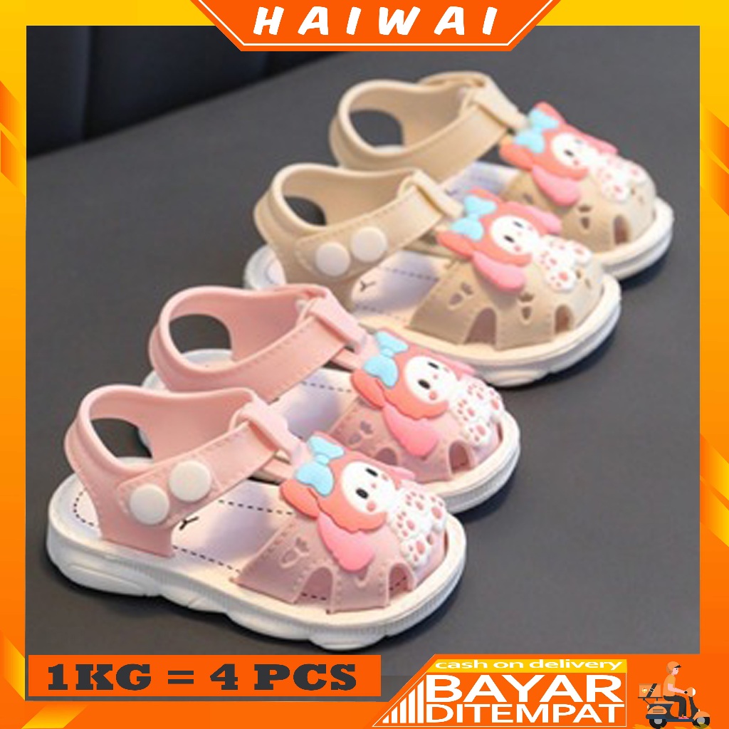 Jual HaiWai COD Sandal Balita Anak Perempuan Motif Boneka Lucu Kekinian ...