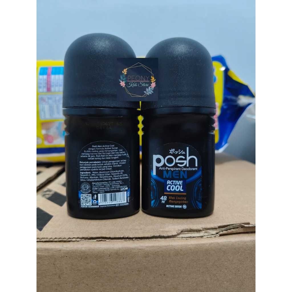 Jual POSH MEN ACTIVE COOL deodoran roll on pria 50 ml/poshmen anti ...