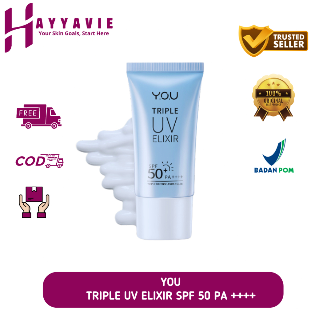 Jual YOU Triple UV Elixir Sunscreen dengan spf 50+ PA++++ 30 ml | Shopee Indonesia