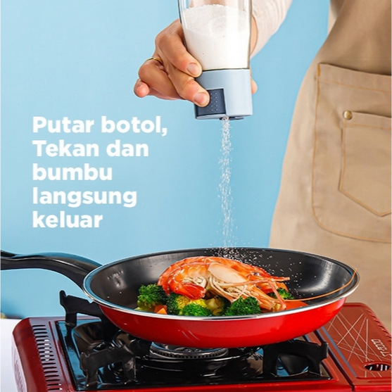Jual IB Botol Bumbu Dapur Kaca Tempat Wadah Garam Botol Bumbu Tutup ...