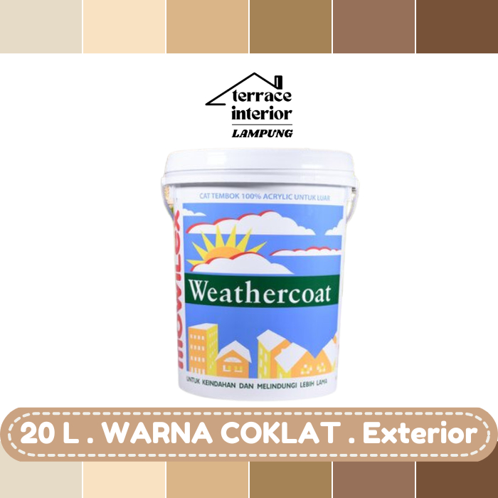 Jual Cat Tembok Mowilex Weathercoat warna Cokelat 20 L | Shopee Indonesia