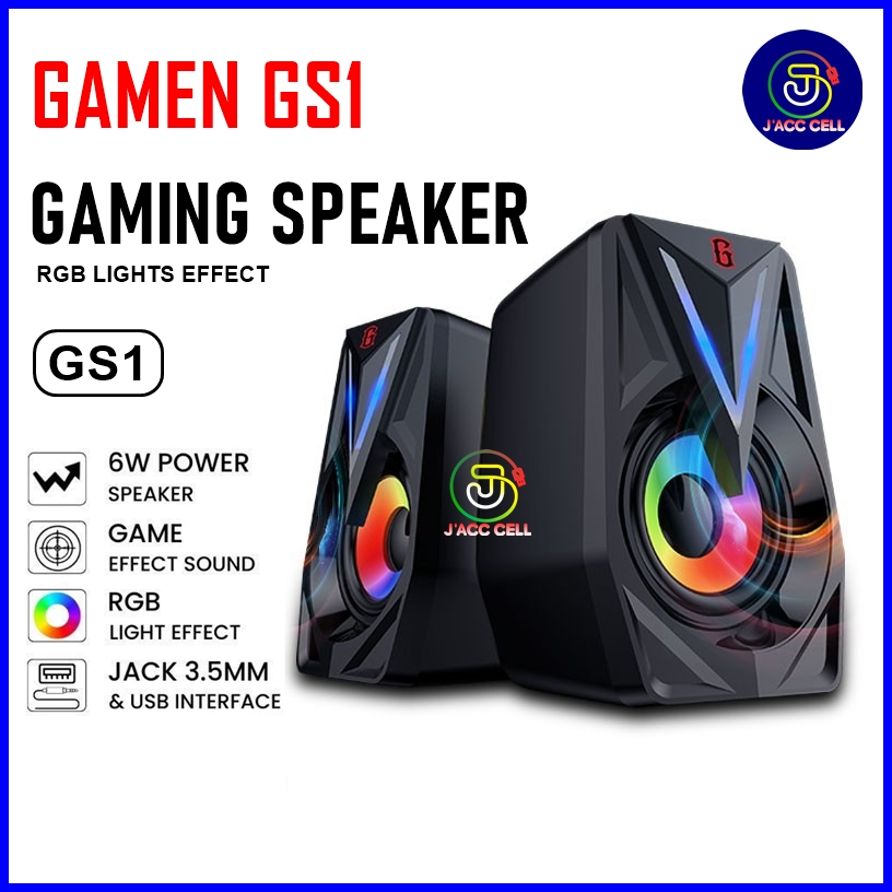 Jual Speaker GAMEN GS1 Speaker Komputer/PC/Laptop Gaming Soundbar With RGB Light Original GAMEN ...