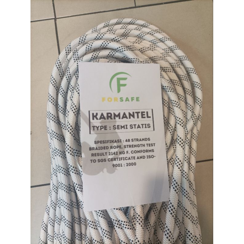 Jual Tali Karmantel Statis-Ropes FORSAFE Diameter 10,5MM X 50 METER ...