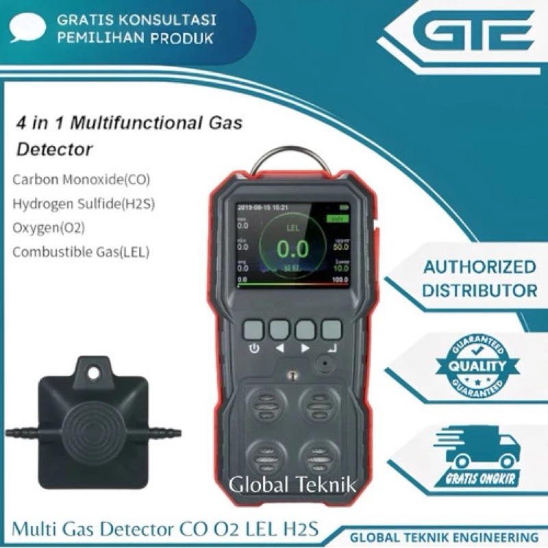 Jual Multi Gas Detector 4 in 1 H2S CO O2 EX/LEL Gas Sensor Meter Detektor | Shopee Indonesia