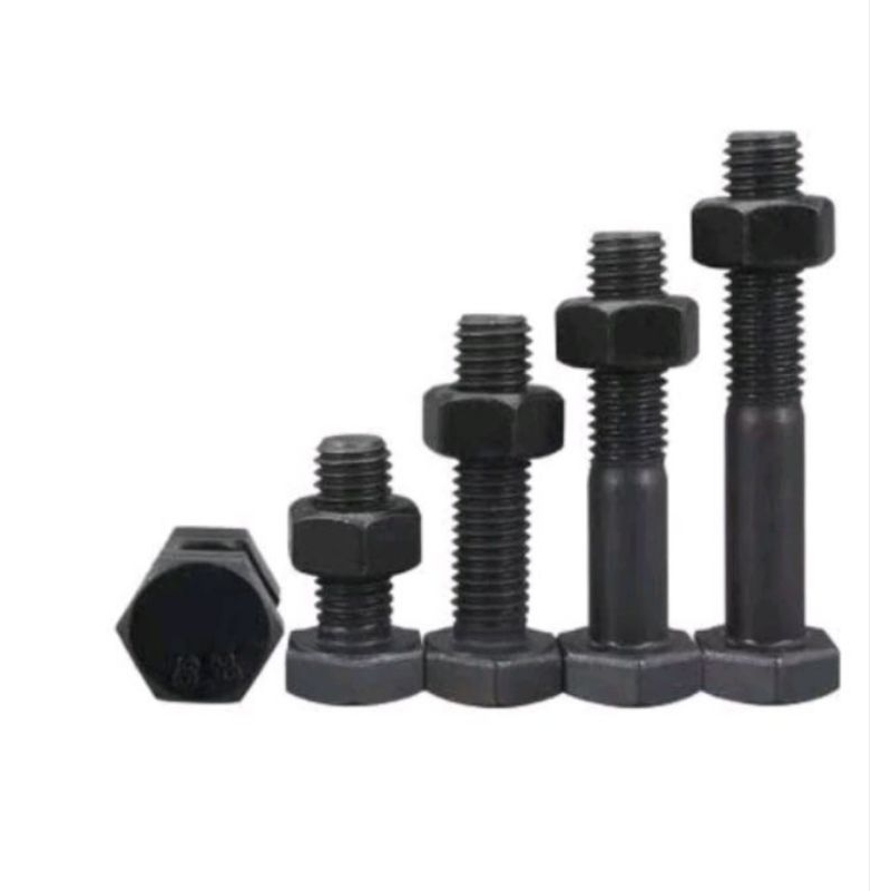 Jual Baut dan Mur Baja 10.9 Hitam Half drat M16 | Shopee Indonesia