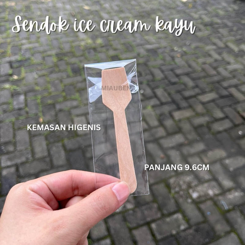 Jual ok Sendok ice cream kayu kemasan higenis | Shopee Indonesia