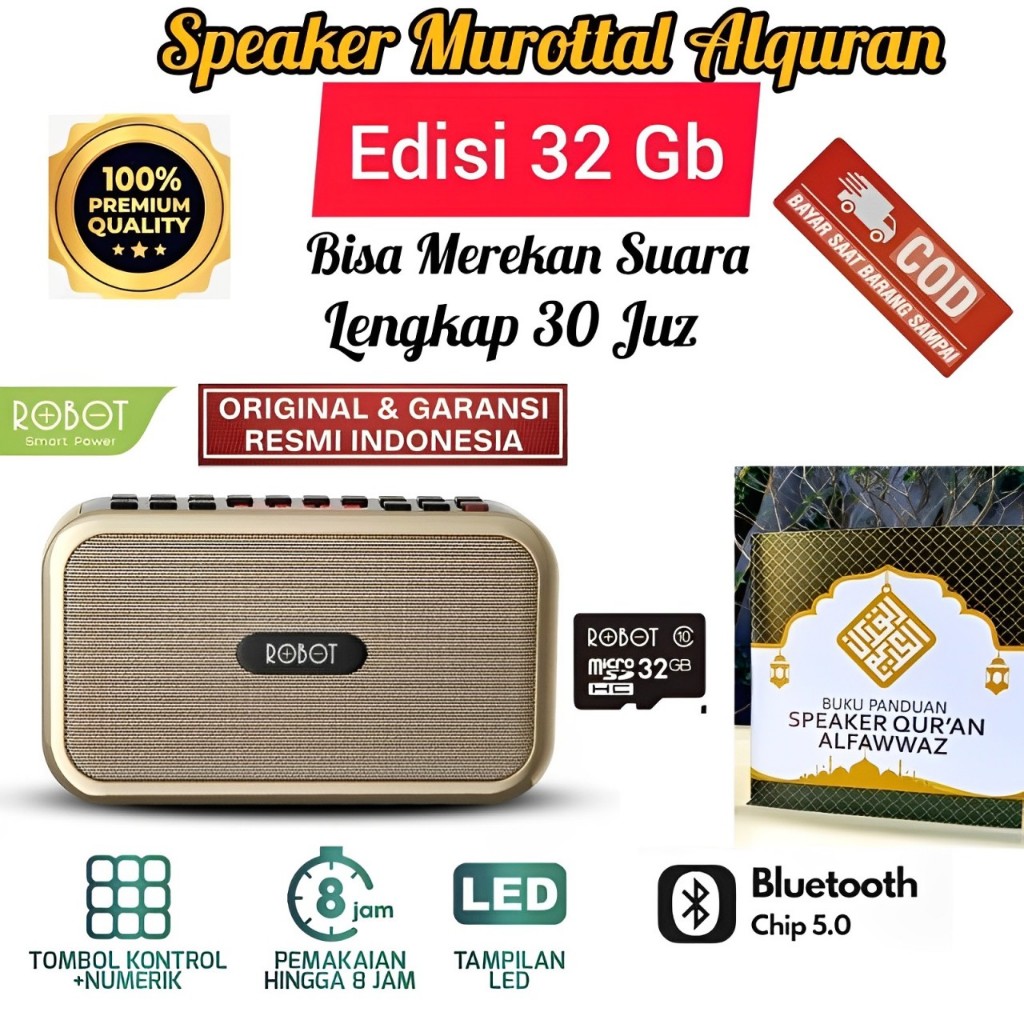 Jual SPEAKER ALQURAN 30 JUZ ROBOT RB200 BLUETOOTH SPEAKER Kualitas ...