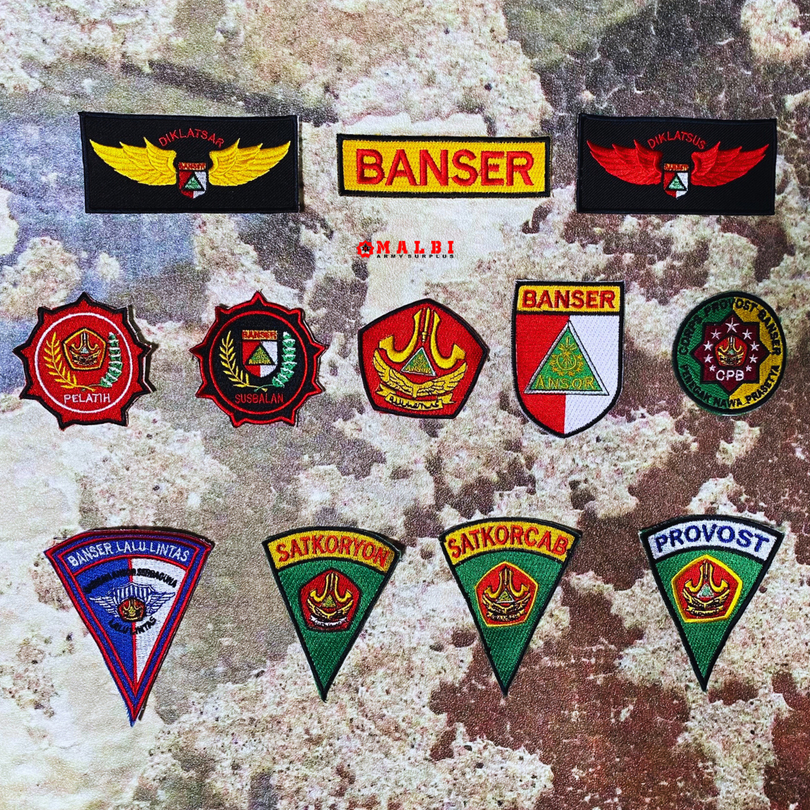 Jual Atribut BANSER Flat Halus Badge BET BANSER Satu Set Bordir Biasa ...