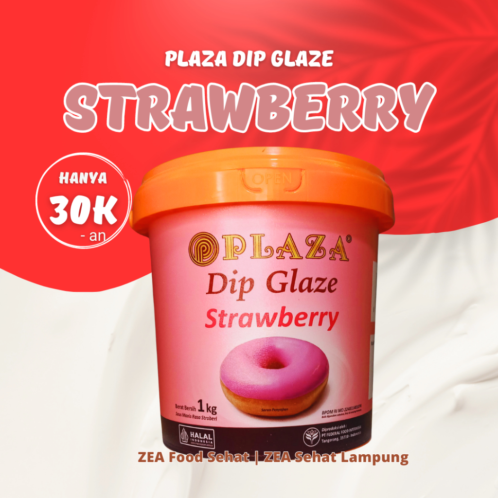 Jual Plaza Dip Glaze Strawbery 1kg Selai Olesan Donat, Roti Bakar dan ...