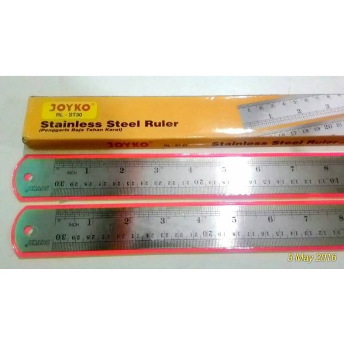 Jual penggaris besi joyko 30cm / penggaris besi satuan | Shopee Indonesia