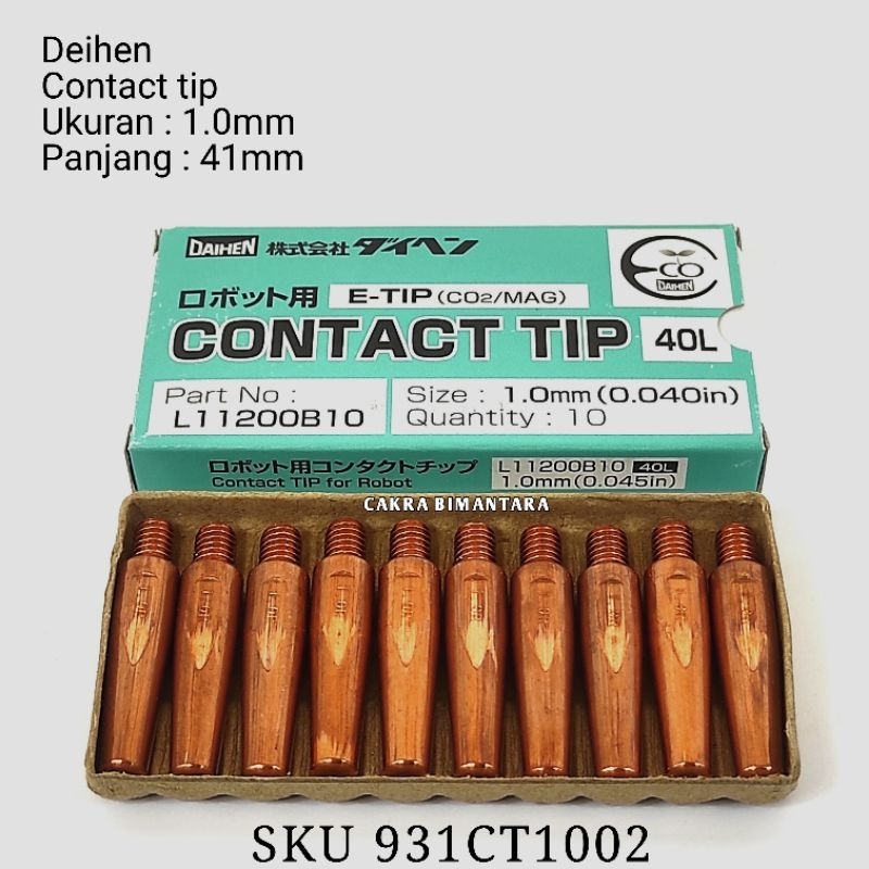 Jual Daihen Contact tip 1.0mm las Co2 kontak tip M6 x 1.0mm 1.0 mm ...