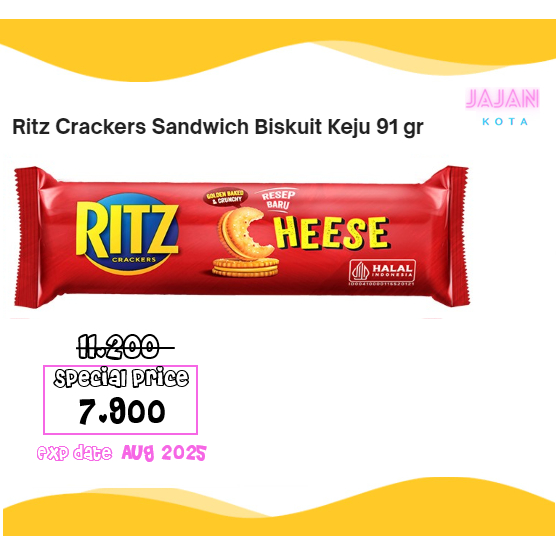 Jual Ritz Crackers Sandwich Biskuit Cheese Keju 91 gram | Shopee Indonesia