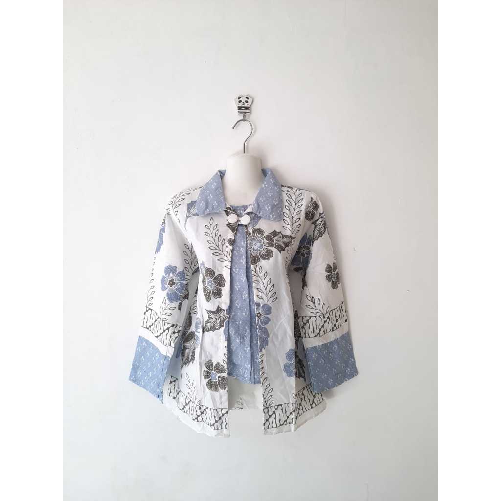 Jual BLOUSE BATIK KERJA MODEL BOLERO WARNA SOFT | Shopee Indonesia