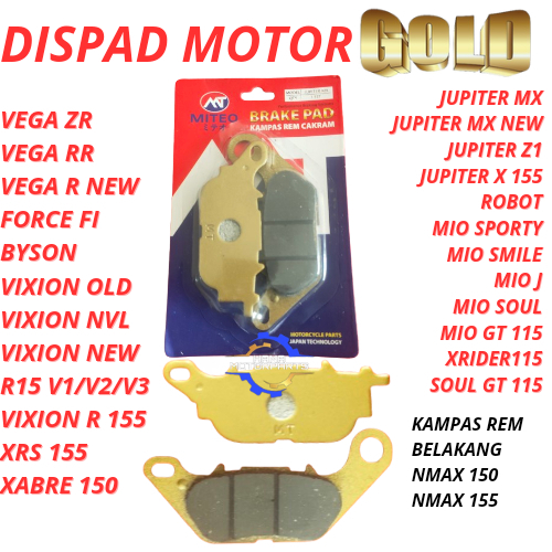 Jual DISCPAD KAMPAS REM DEPAN DISPAD JUPITER MX VEGA ZR VIXION BYSON R15 MIO SPORTY SOUL GT ...