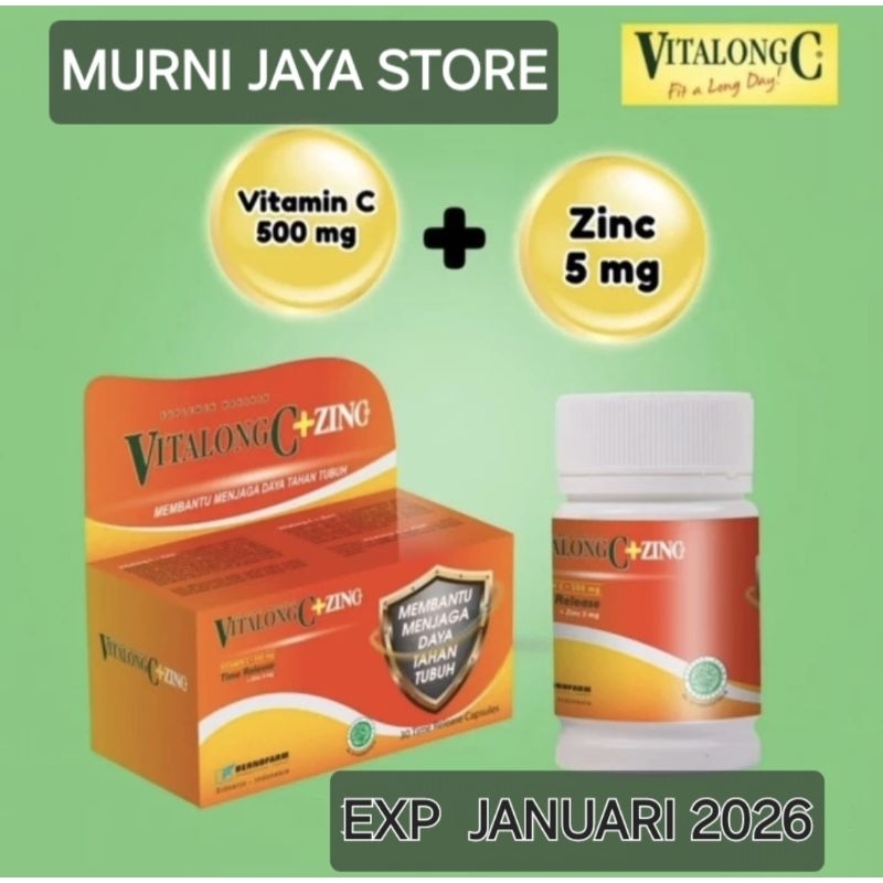 Jual VITALONG C ZINC BOTOL 30 KAPSUL/ VITALONG C+ZINC 5 MG | Shopee ...