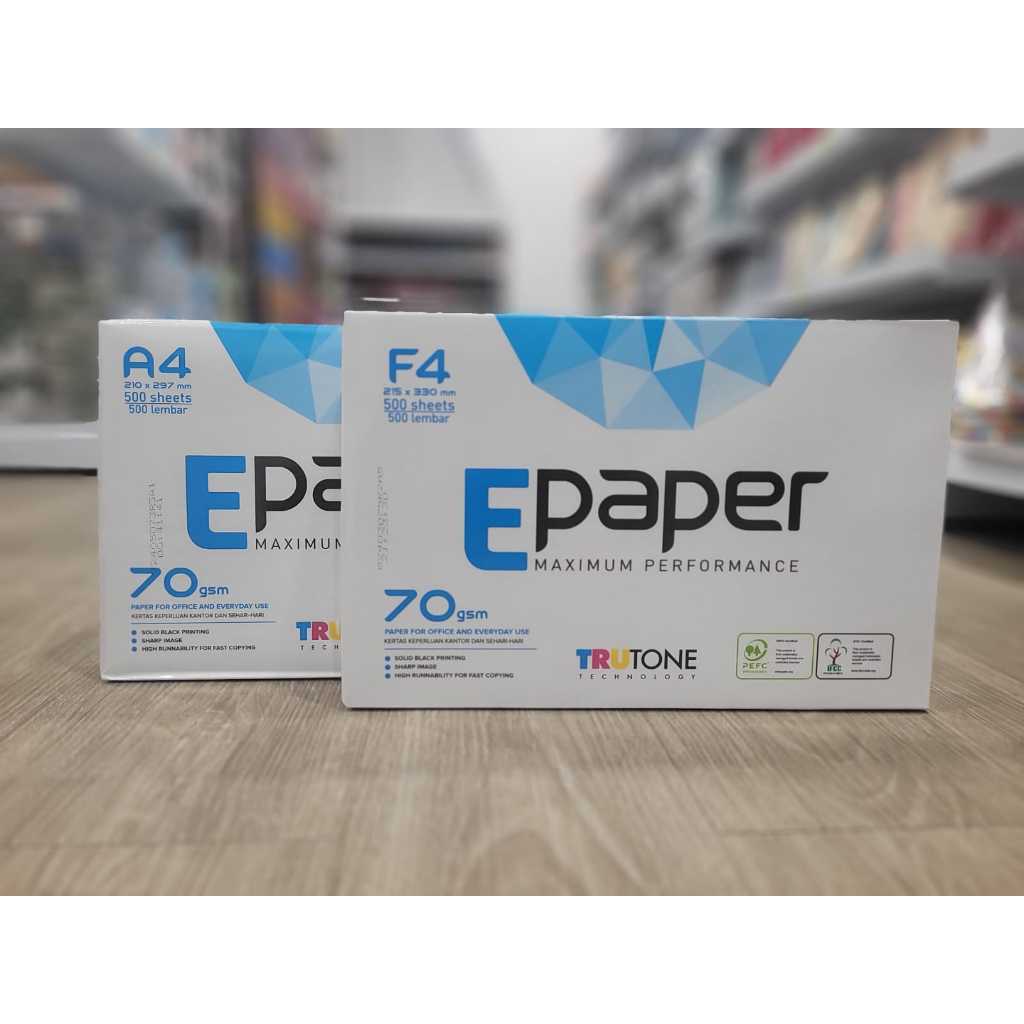 Jual Kertas HVS Epaper 70 Gsm Ukuran A4 dan F4 Kertas Fotocopy | Shopee ...