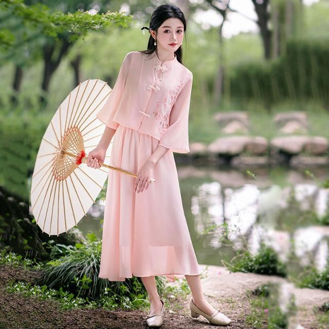 Jual National Style Tang Suit Improved Cheongsam Top Machine Embroidery ...