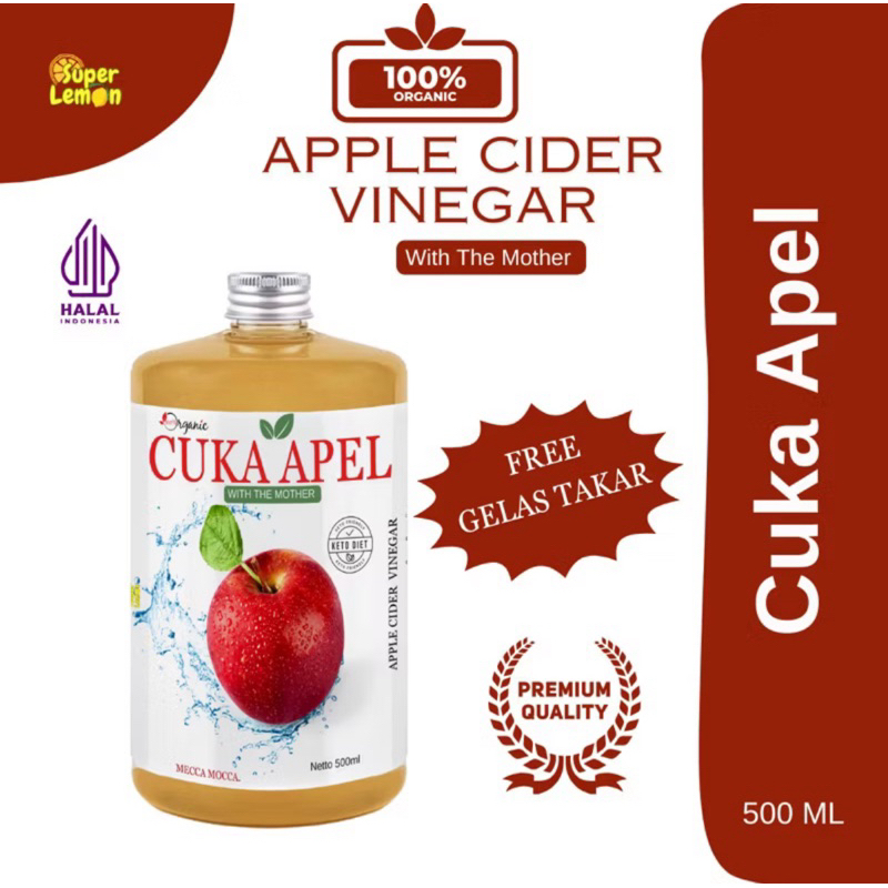 Jual [500 ml] Cuka Apel With The Mother Pure Apple Cider Vinegar untuk ...