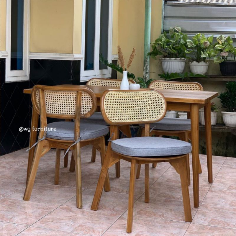 Jual meja makan minimalis kayu jati, meja makan kayu jati, meja makan ...