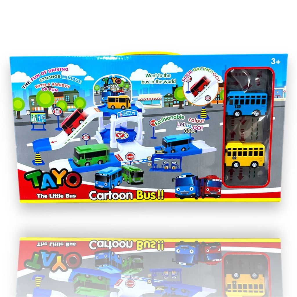 Jual Mainan Anak Mobil Bus Tayo Parking Lot TAYO Little Bus Parkir ...
