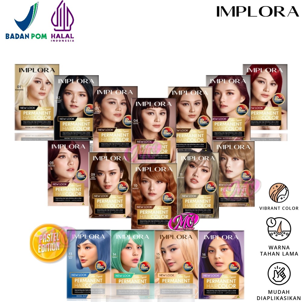 Jual IMPLORA New Permanent Hair Color | Semir rambut | Cat Rambut ...