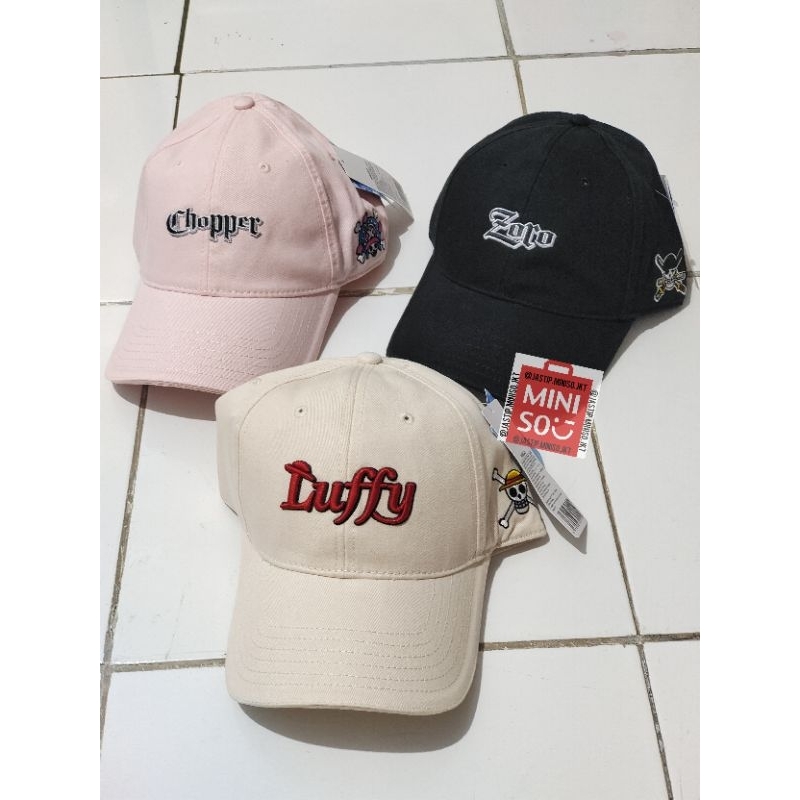 Jual MINISO x ONEPIECE 🆕 Baseball Cap Bordir / Topi LUFFY CHOPPER ZORO ...