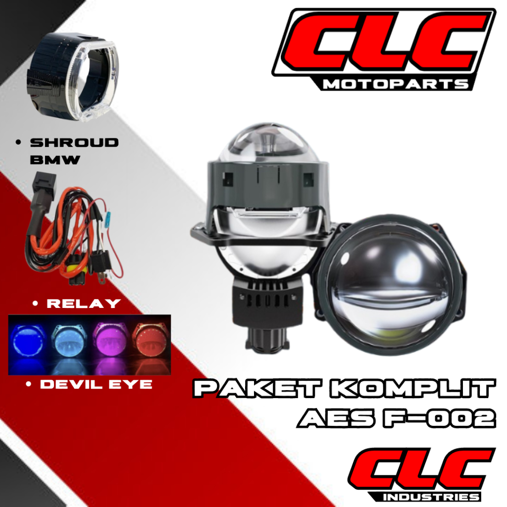 Jual Paket Komplit AES F002 F2 F-002 Biled Projector Lens Blue Lens 65 ...