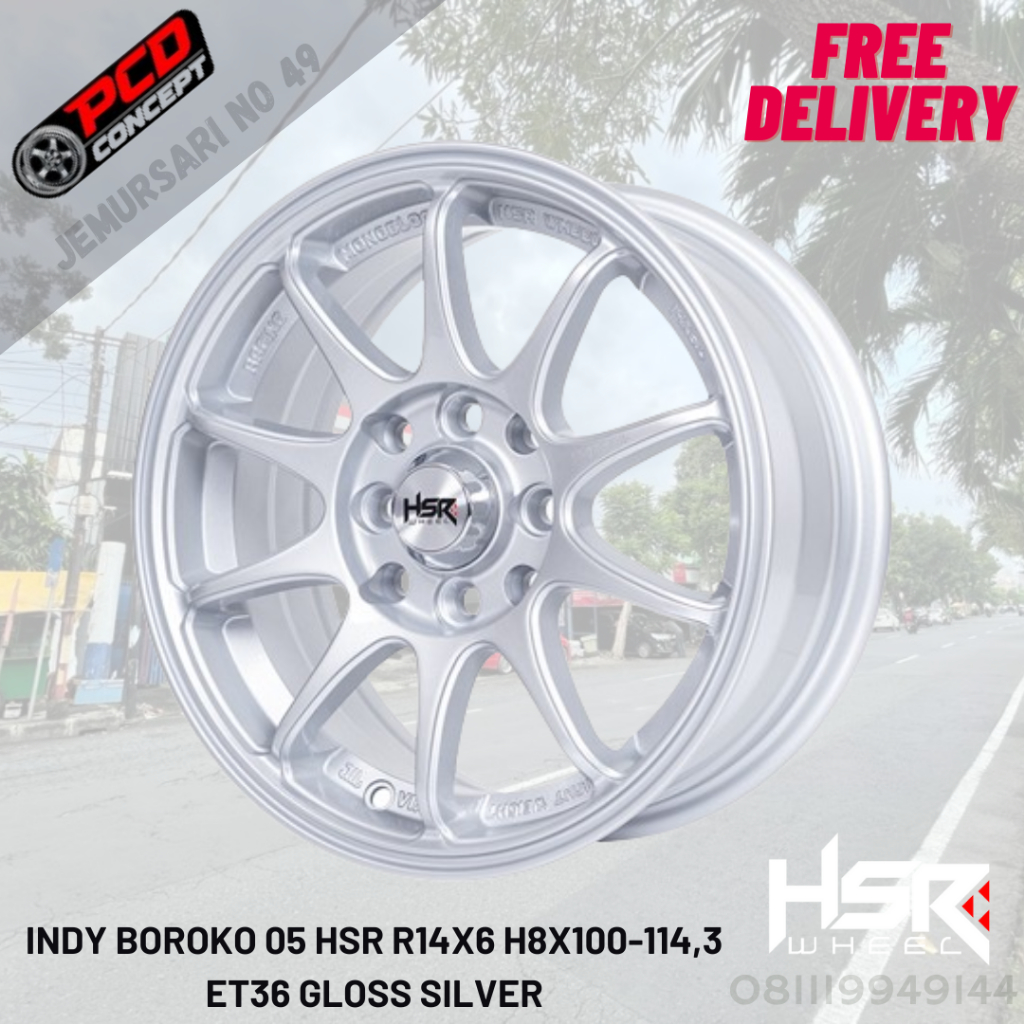 Jual Velg Hsr Ring 14 Rata Bodi INDY BOROKO 05 HSR R14X6 H8X100-114,3 ...