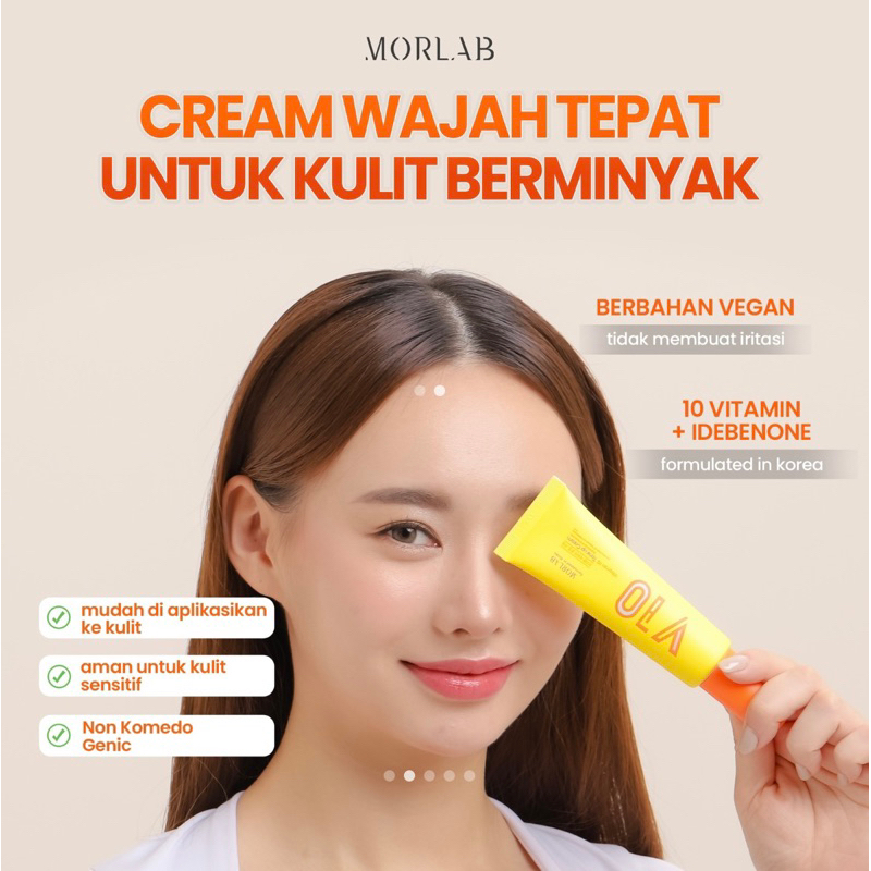 Jual [𝗚𝗮𝗿𝗮𝗻𝘀𝗶 𝟭𝟬𝟬% 𝗢𝗿𝗶] MORLAB - V10 Vitamin Tone Up Cream With ...