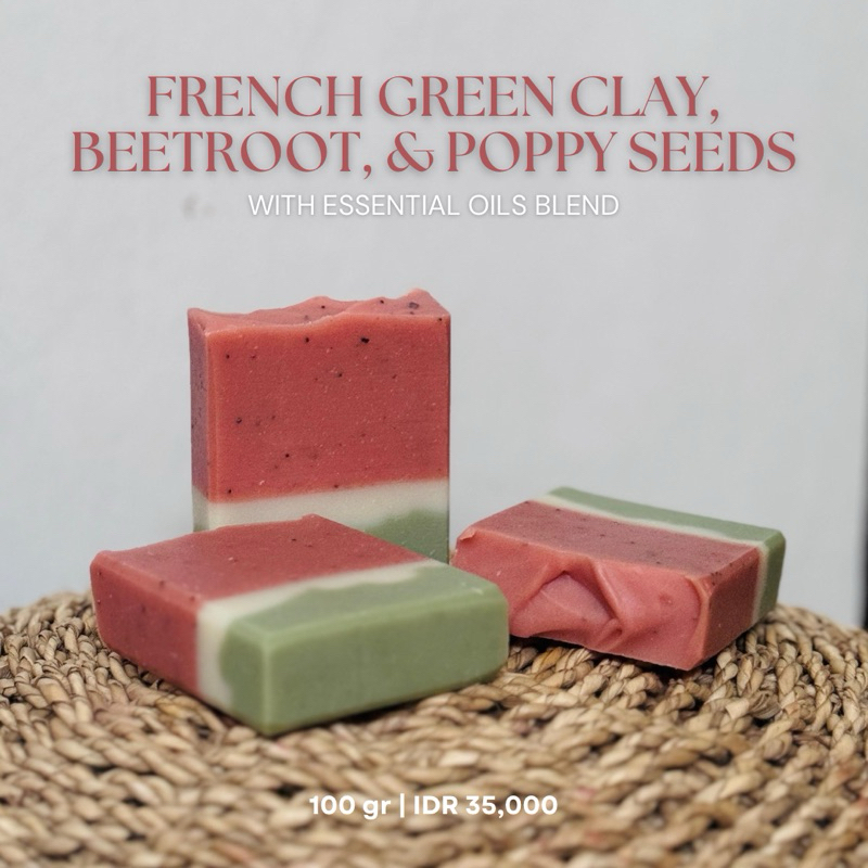 Jual Sabun Handmade French Green Clay, Beetroot, and Poppy Seeds ...