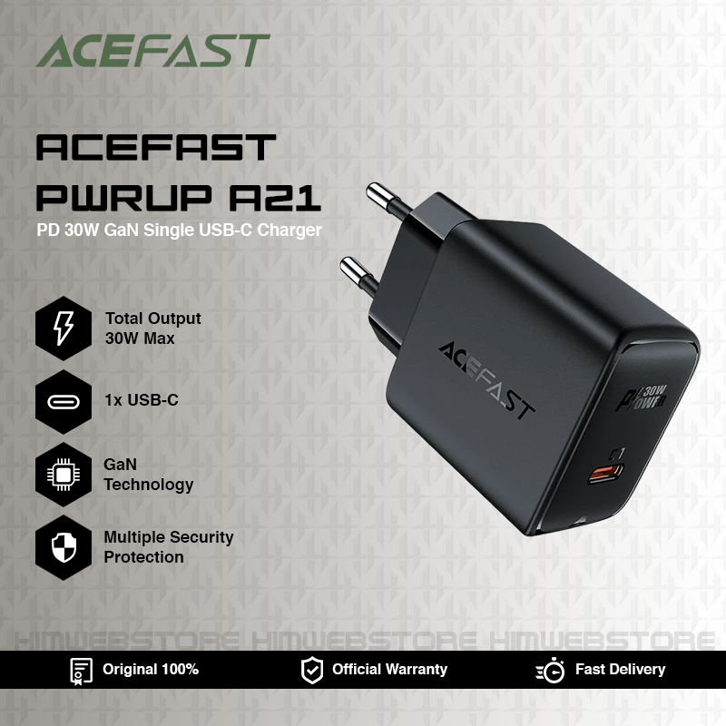 Jual HIMTECH - ACEFAST PWRup A21 Kepala Charger Gan PD 30W Type-C Super ...