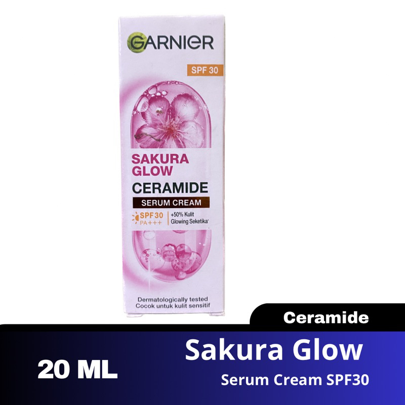 Jual Garnier Sakura Glow Ceramide Serum Cream SPF 30 20ml | Shopee ...